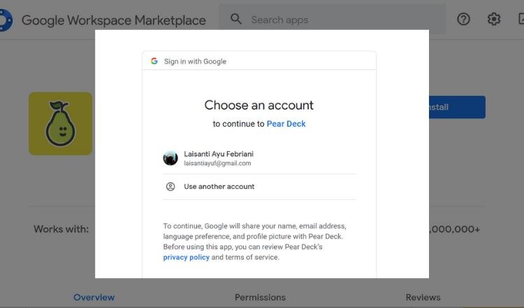 Tutorial Menginstal Pear Deck Extension for Google Slide
